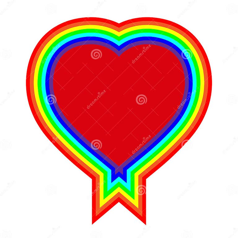 Rainbow Heart Shape on White Background,Vector Stock Vector ...
