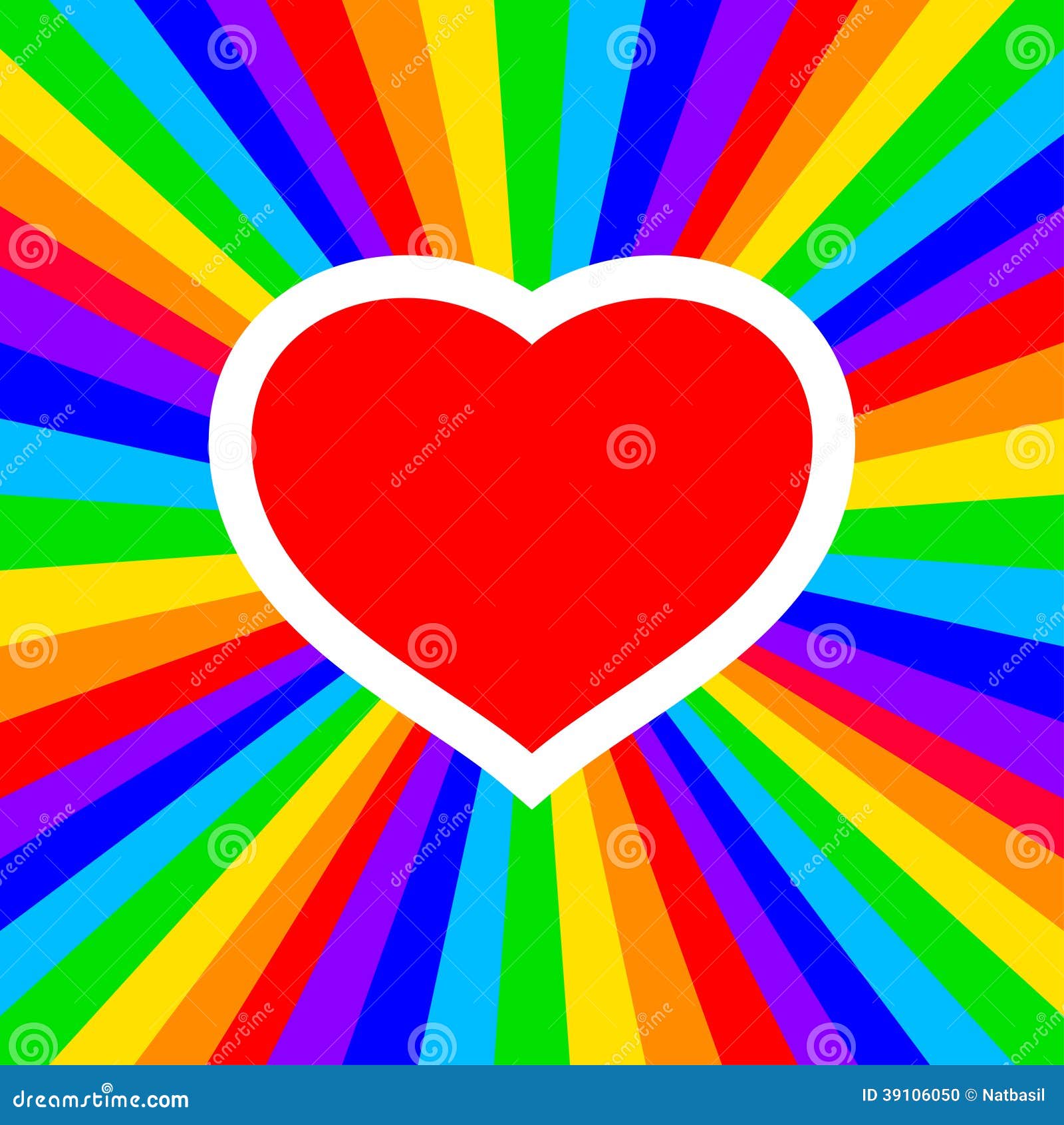 Rainbow heart stock vector. Illustration of rainbow, heart - 39106050