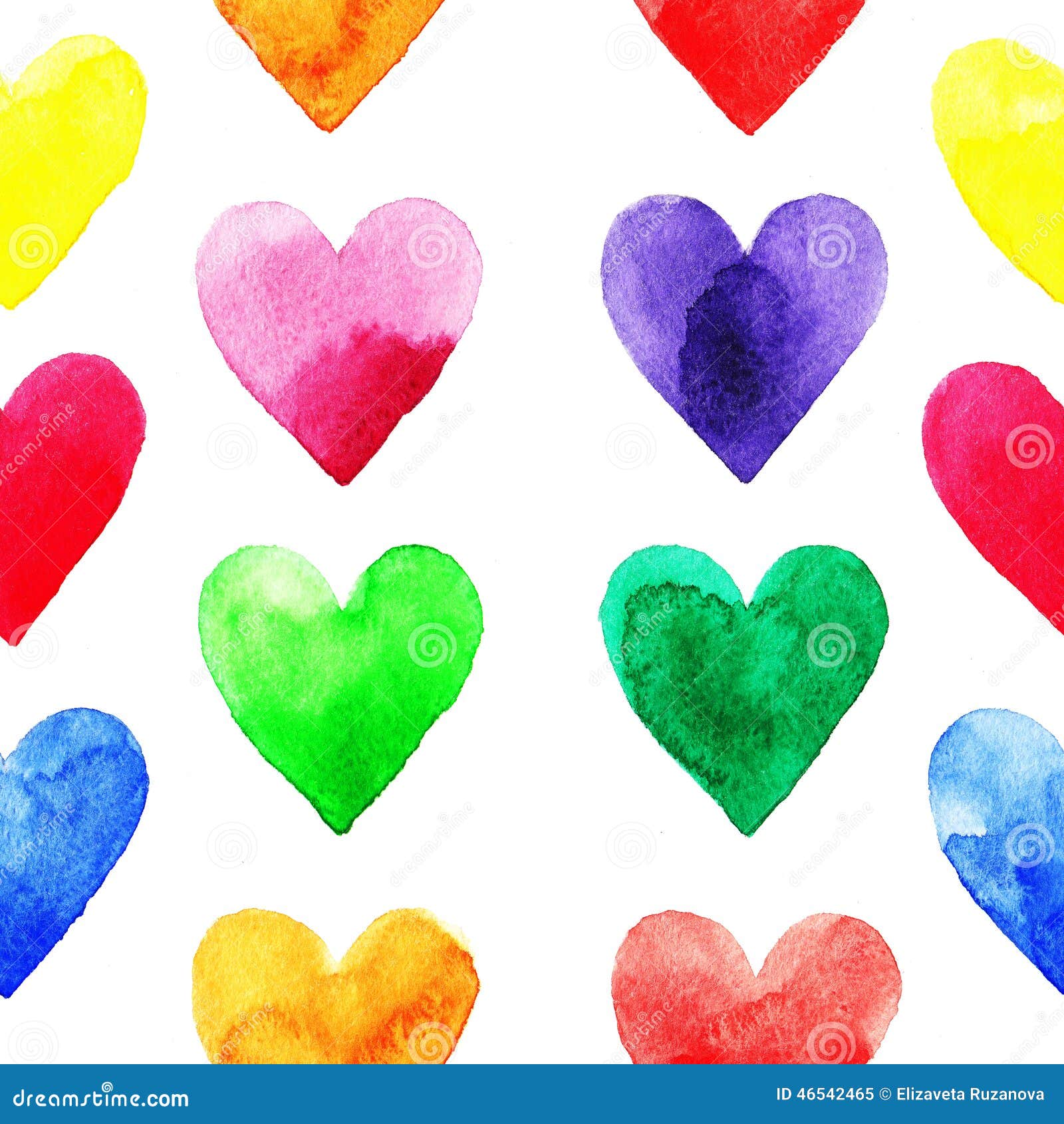 Rainbow hearts pattern stock illustration. Illustration of pink - 46542465