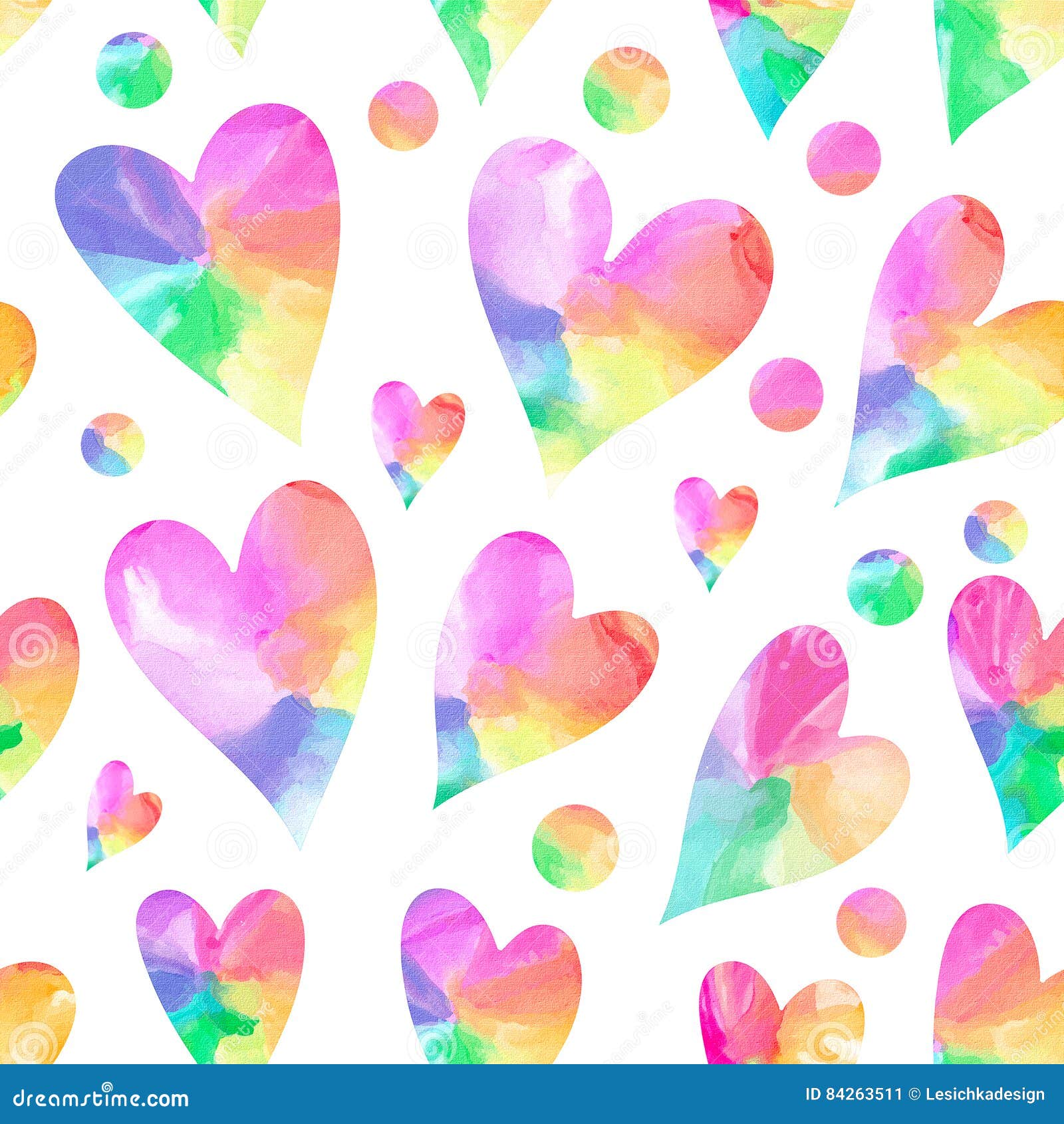 Rainbow Hearts Seamless Pattern Stock Illustration - Illustration of ...