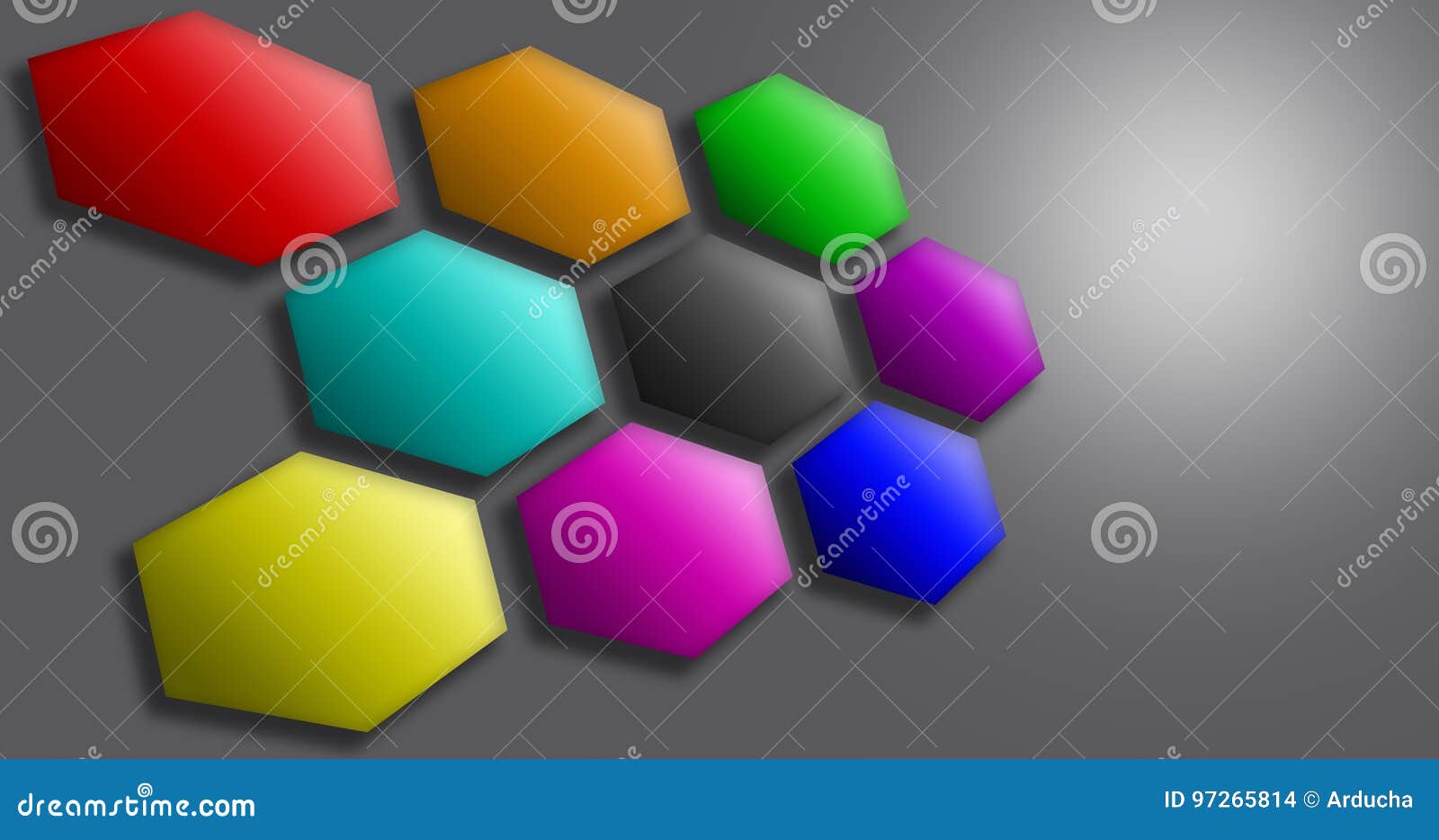 Rainbow hexagon stock illustration. Illustration of design - 97265814