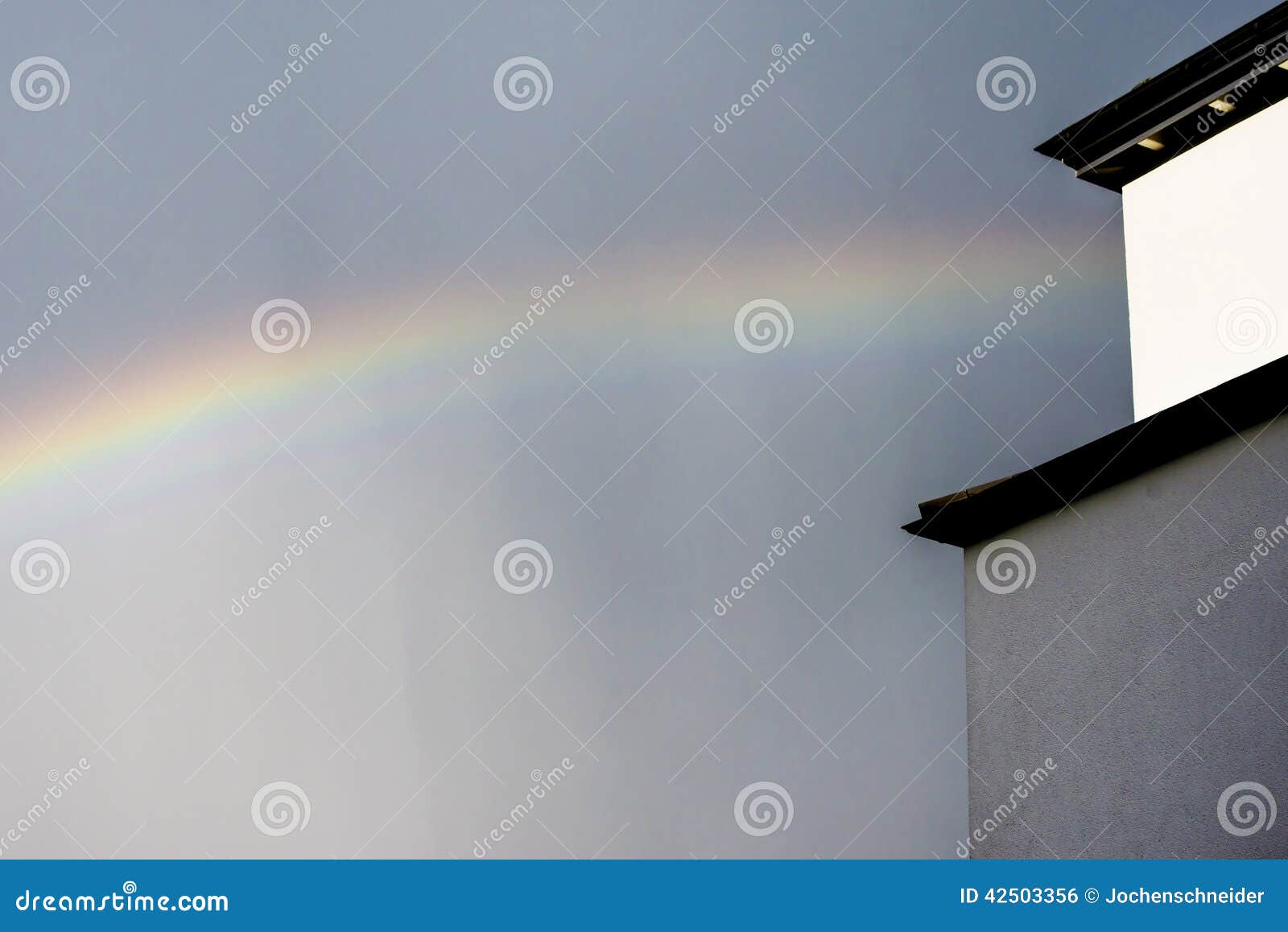 Rainbow on high-rise stock photo. Image of rainbow, silhouette - 42503356