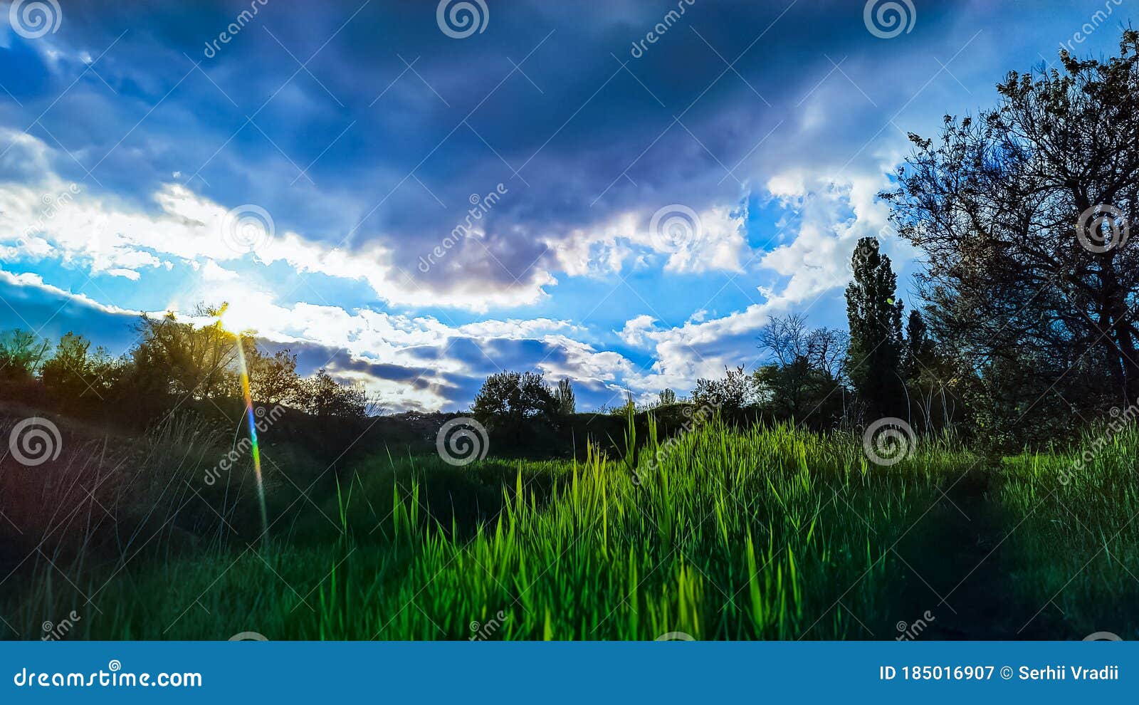 Rainbow Highlight. the Sun Behind the Cloud. Nature. Beautiful Sky ...