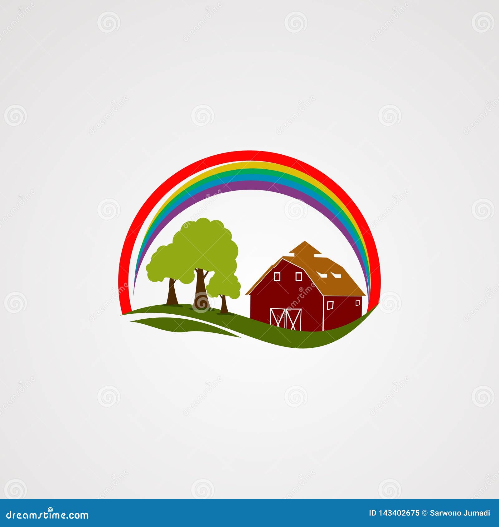 Rainbow Home Farm Logo Vector, Icon, Element, and Template for Company ...