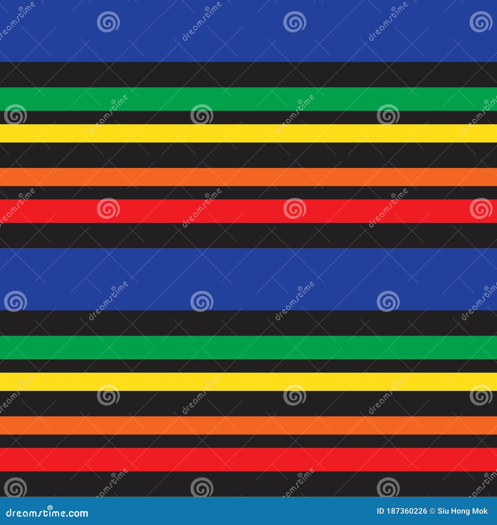 Rainbow Stripe Seamless Pattern Background in Horizontal Style Stock ...