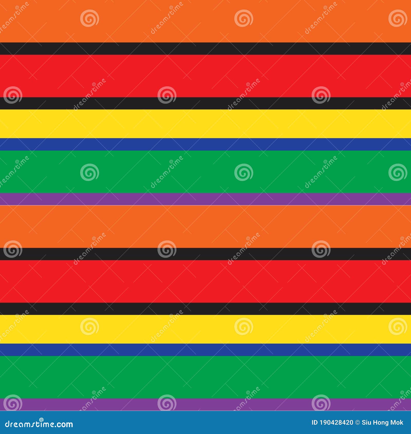 Rainbow Stripe Seamless Pattern Background in Horizontal Style Stock ...