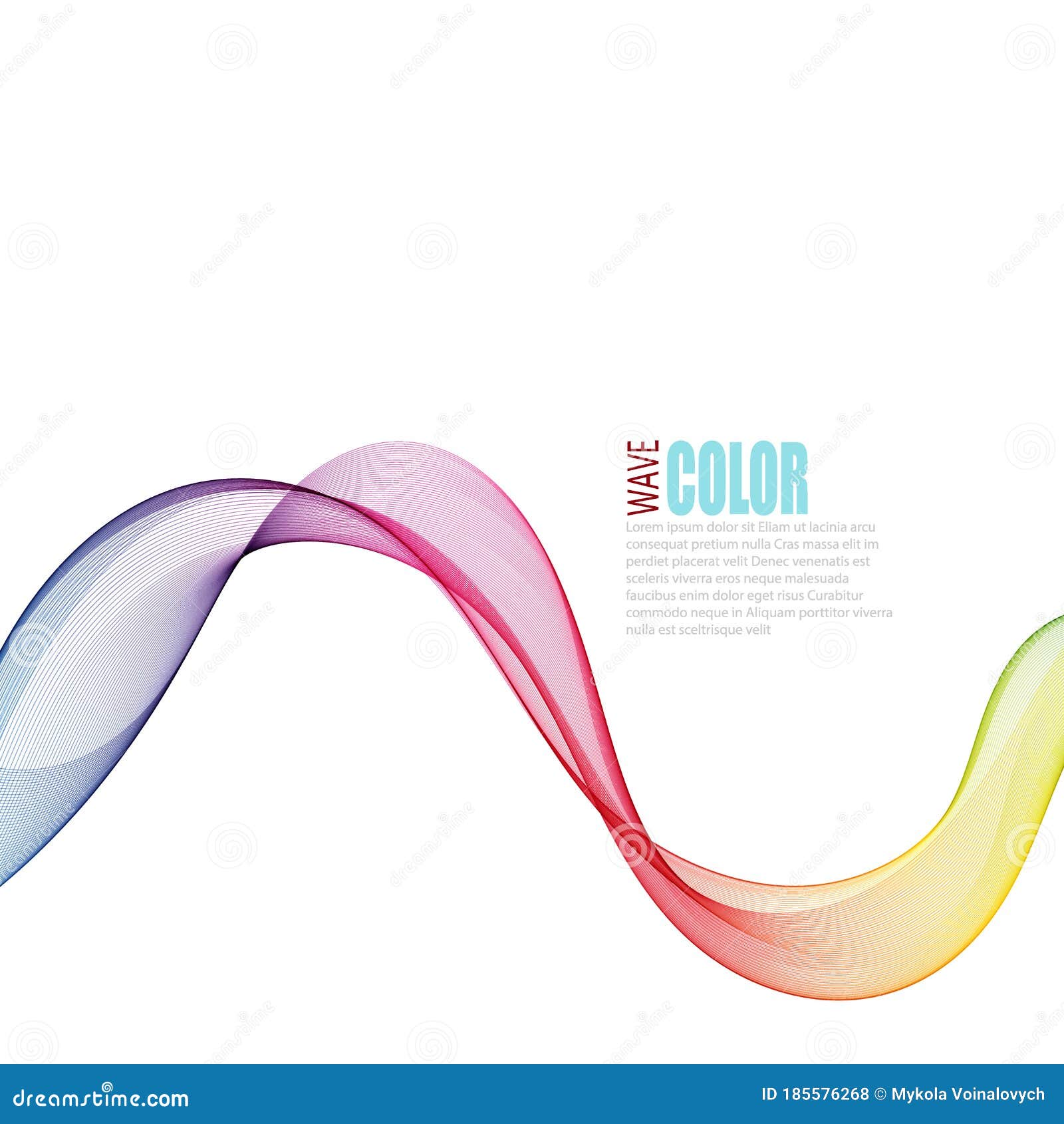 Horizontal Wave Lines On A Blue Background Of Geometric Hexahedrons ...