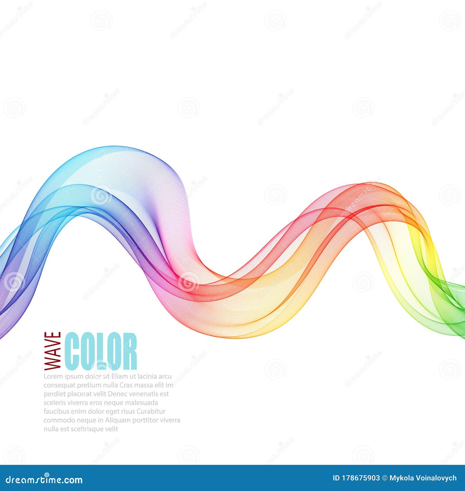 Rainbow Horizontal Wave on a White Background Vector Stock Vector ...