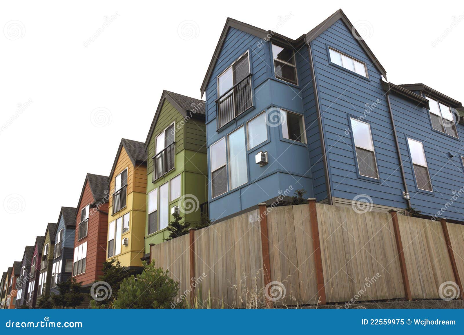 Rainbow houses stock image. Image of vent, windows, green - 22559975