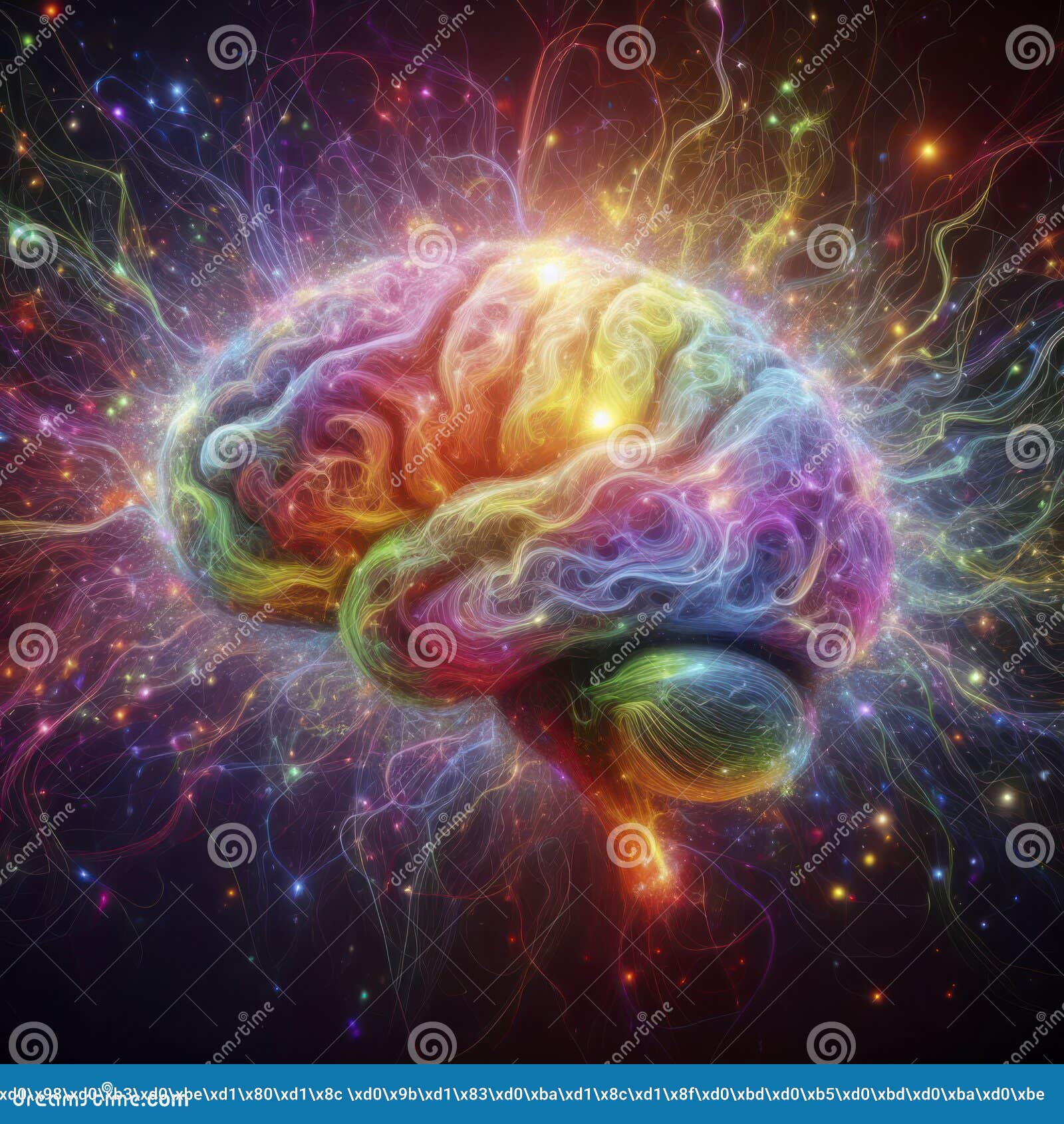 Rainbow Human Brain Explosion, World Mental Health Day. Ai Generative ...