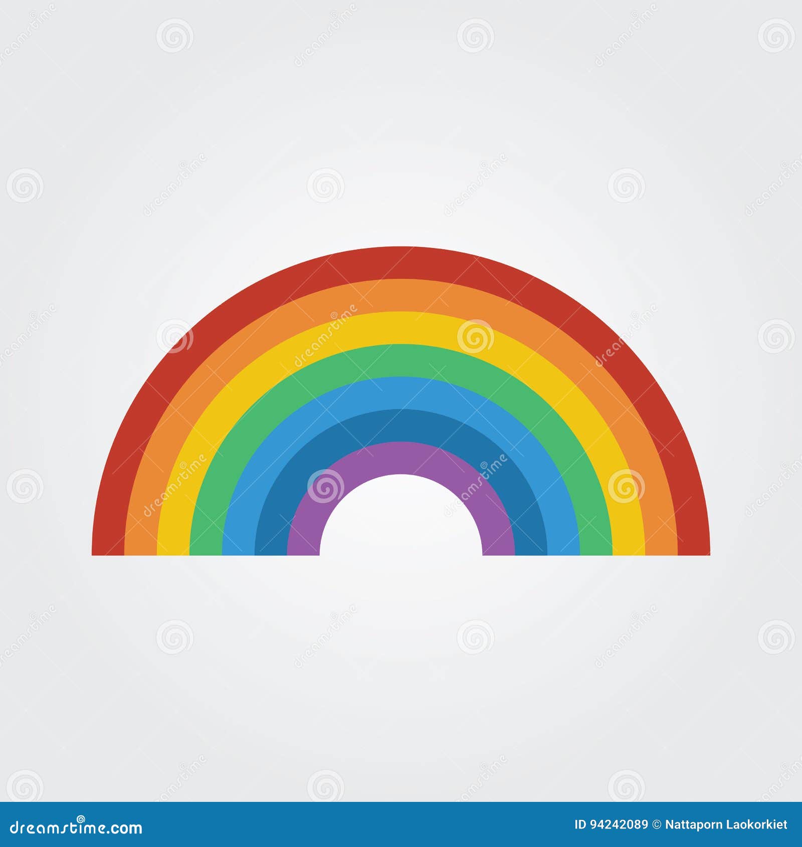 Rainbow Icon Realistic Isolated White Transparent Background Cartoon ...