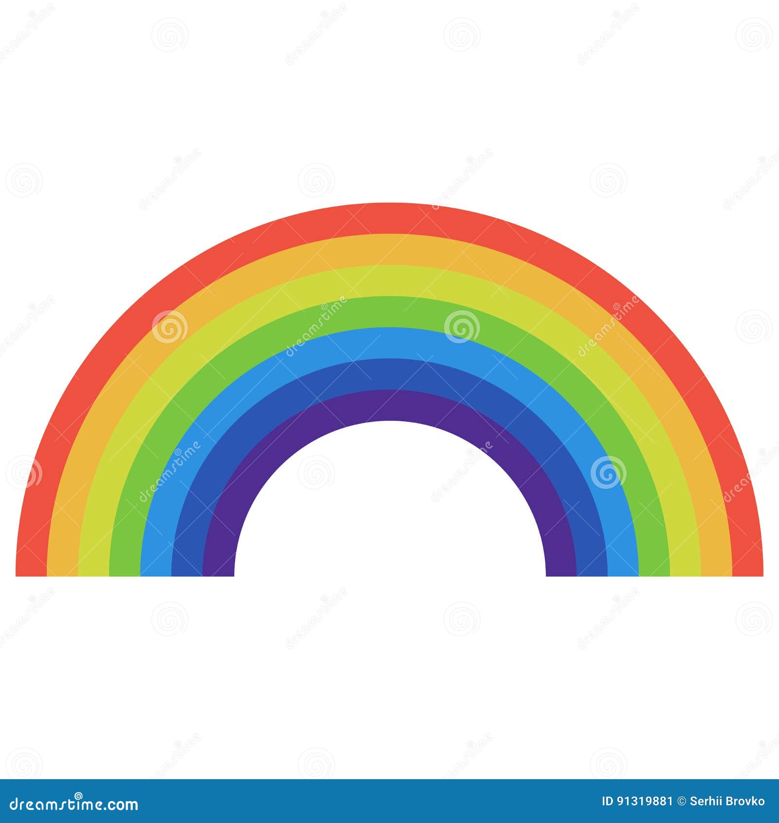 Rainbow icon flat stock vector. Illustration of blue - 91319881