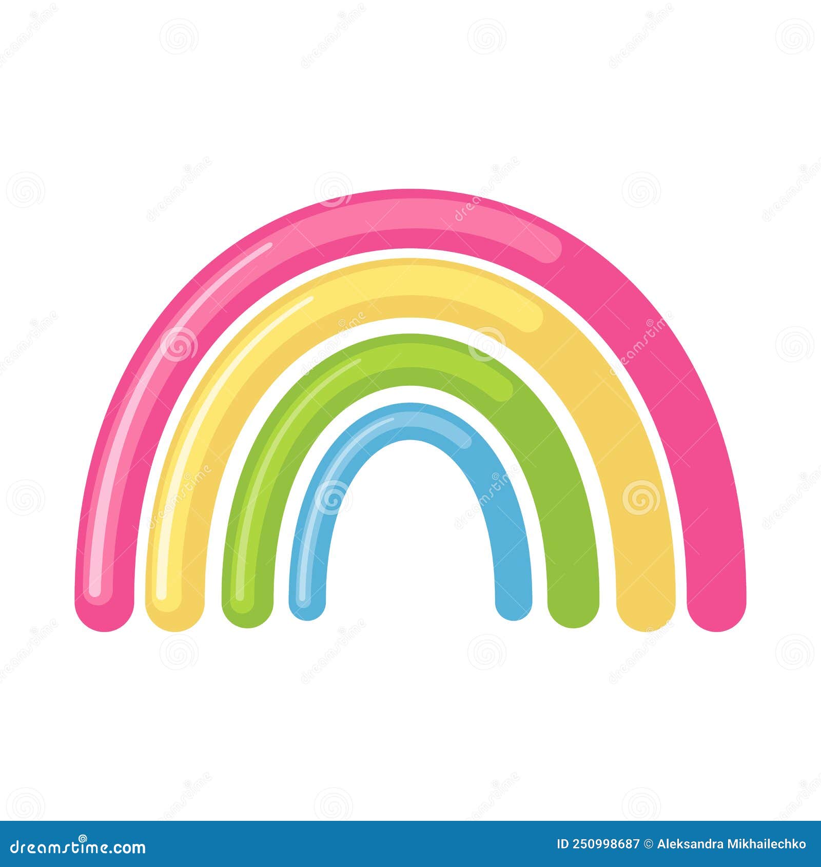 Rainbow Icon in Flat Style Isolated on White Background Stock Vector ...