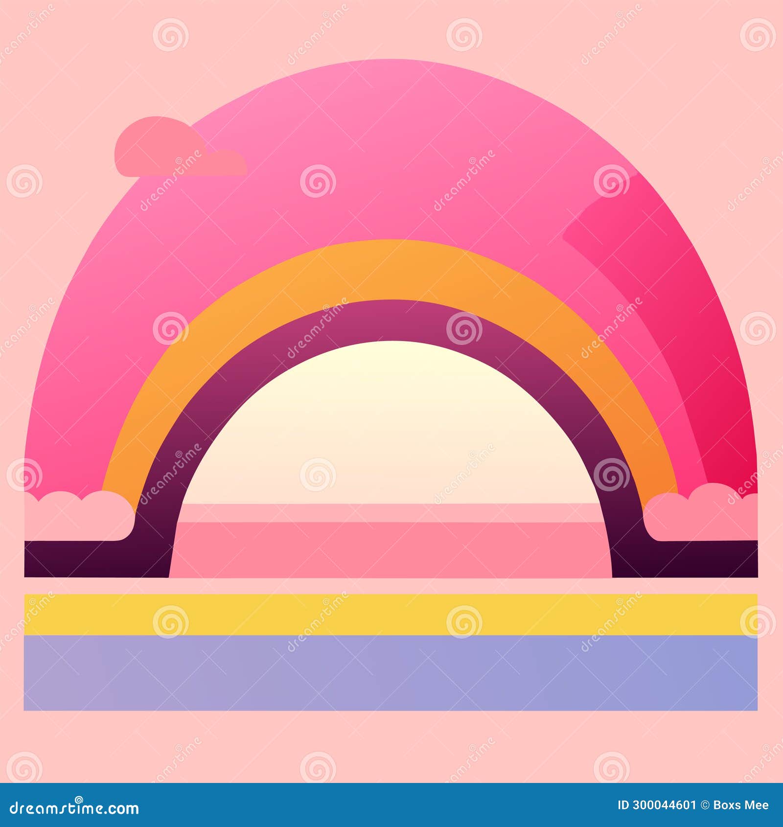 Rainbow Icon in Flat Style. Vector Illustration on Pink Background ...