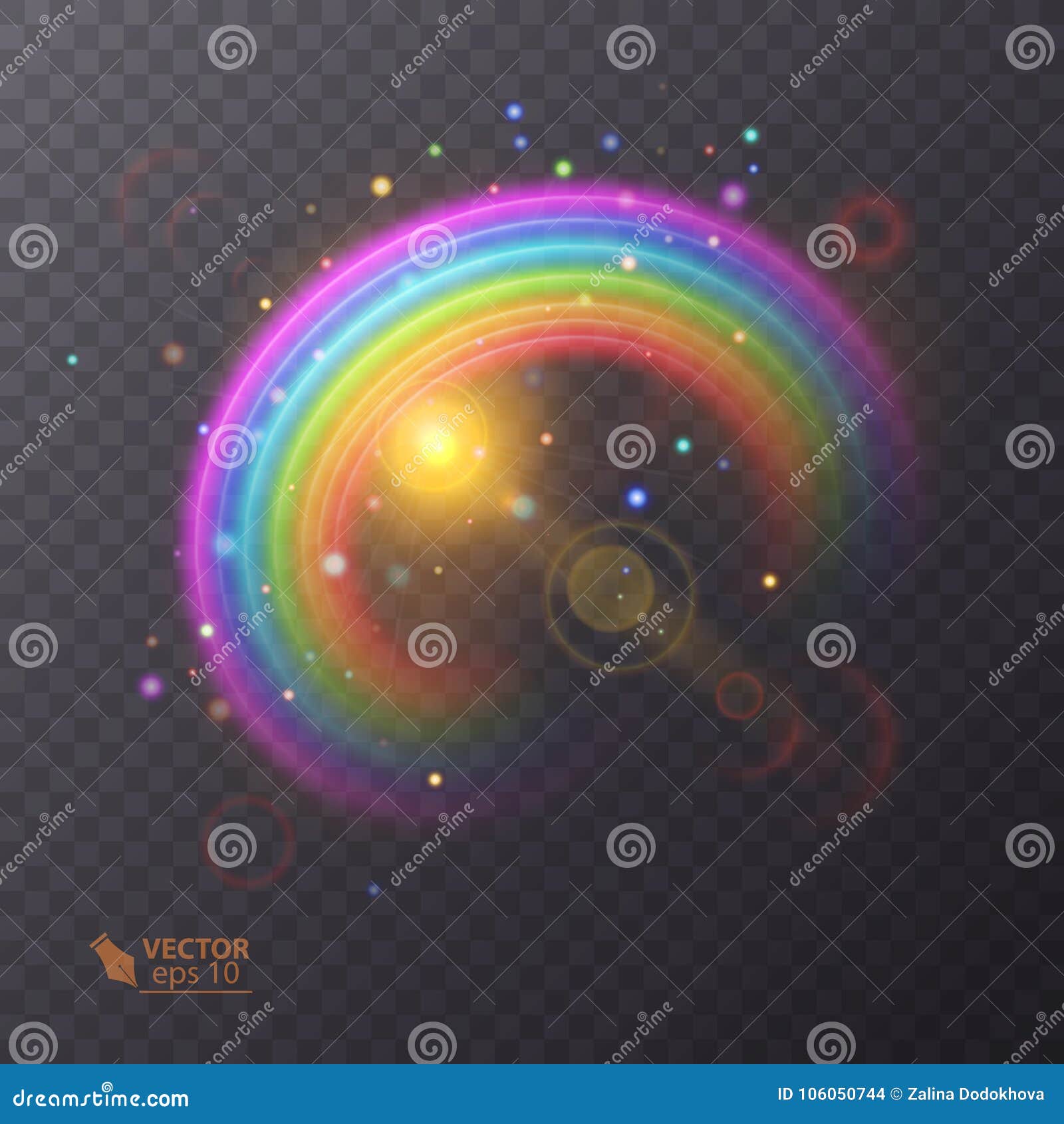 Rainbow Icon Isolated on Transparent Background. Colorful Stock Vector ...