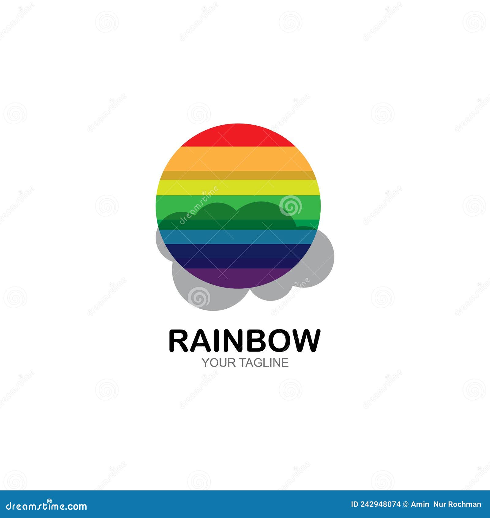 Rainbow Icon Logo Vector Template Stock Vector - Illustration of ...
