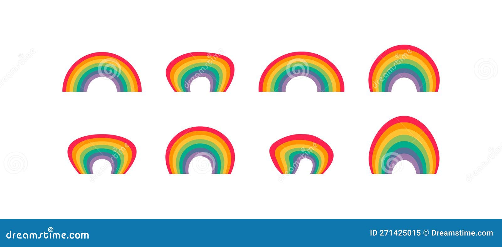 Rainbow Icon Set. Colored Arch Vector Stock Illustration - Illustration ...