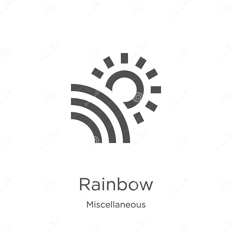 Rainbow Icon Vector from Miscellaneous Collection. Thin Line Rainbow ...
