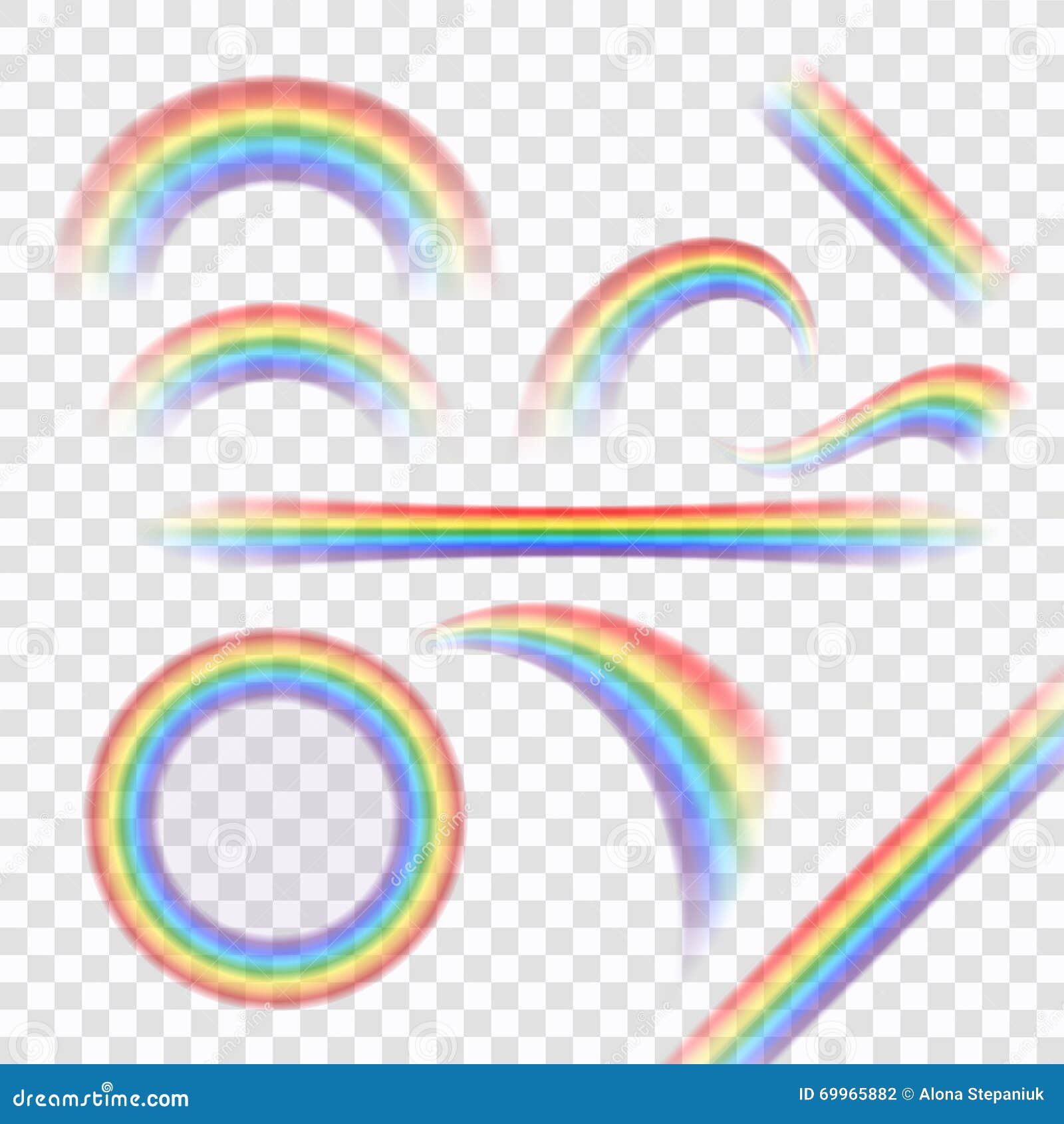 Rainbow Icons Set Realistic Stock Vector - Illustration of icon, orange ...