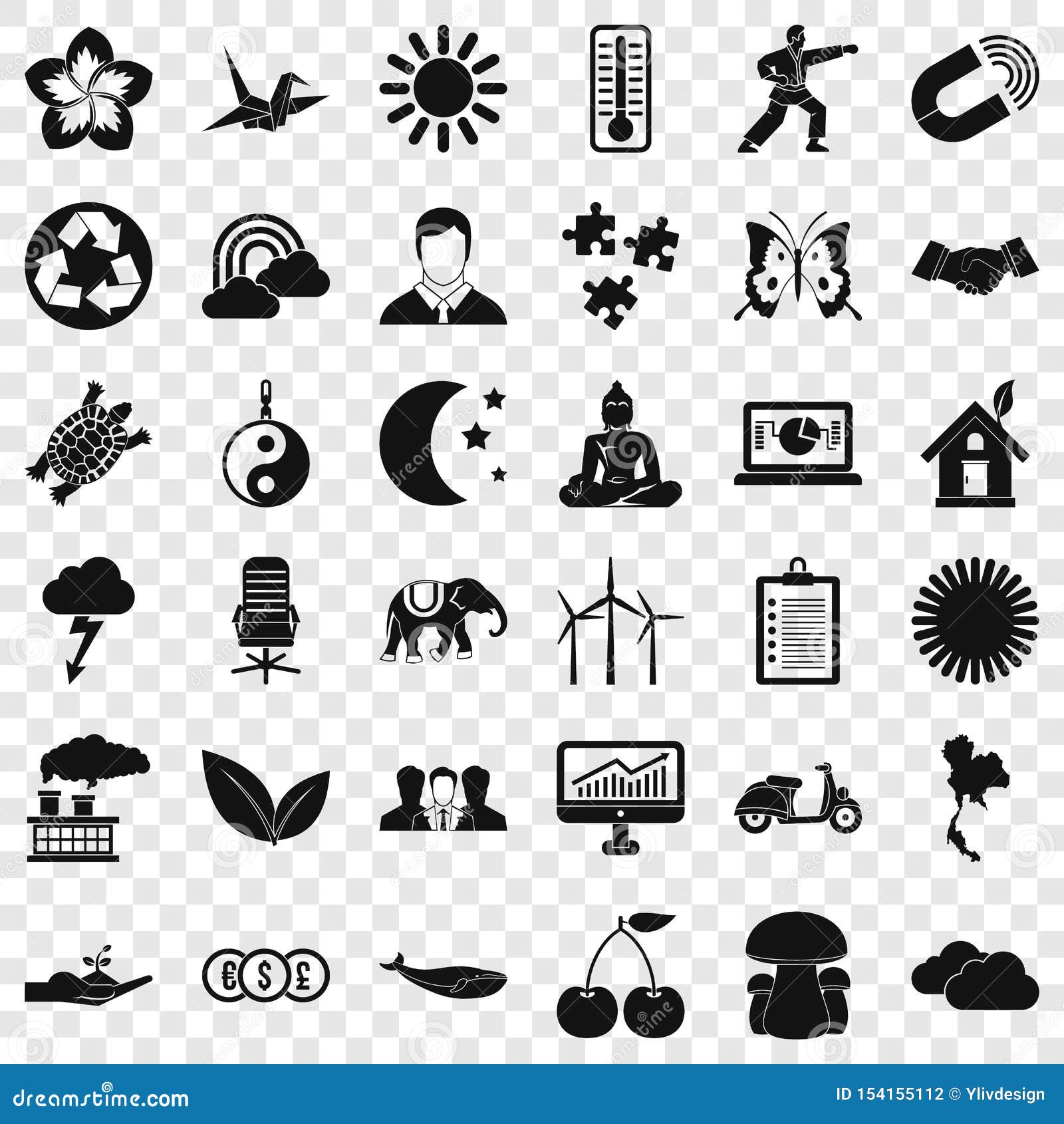 Rainbow Icons Set, Simple Style Stock Vector - Illustration of ...