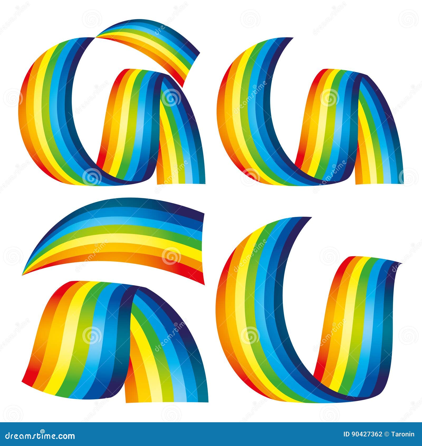 Rainbow icons set. stock vector. Illustration of vector - 90427362