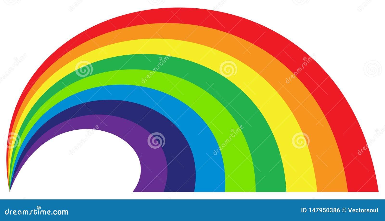 Rainbow Illustration, Rainbow Graphic Element Isolated on White Stock ...