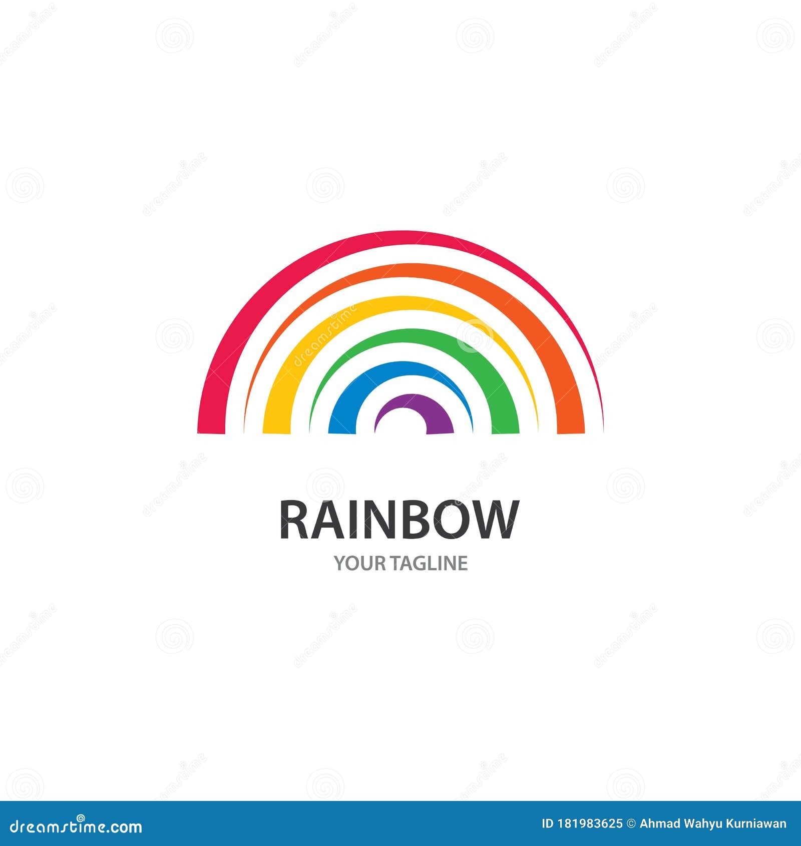 Rainbow Ilustration Logo Vector Stock Vector - Illustration of blue ...
