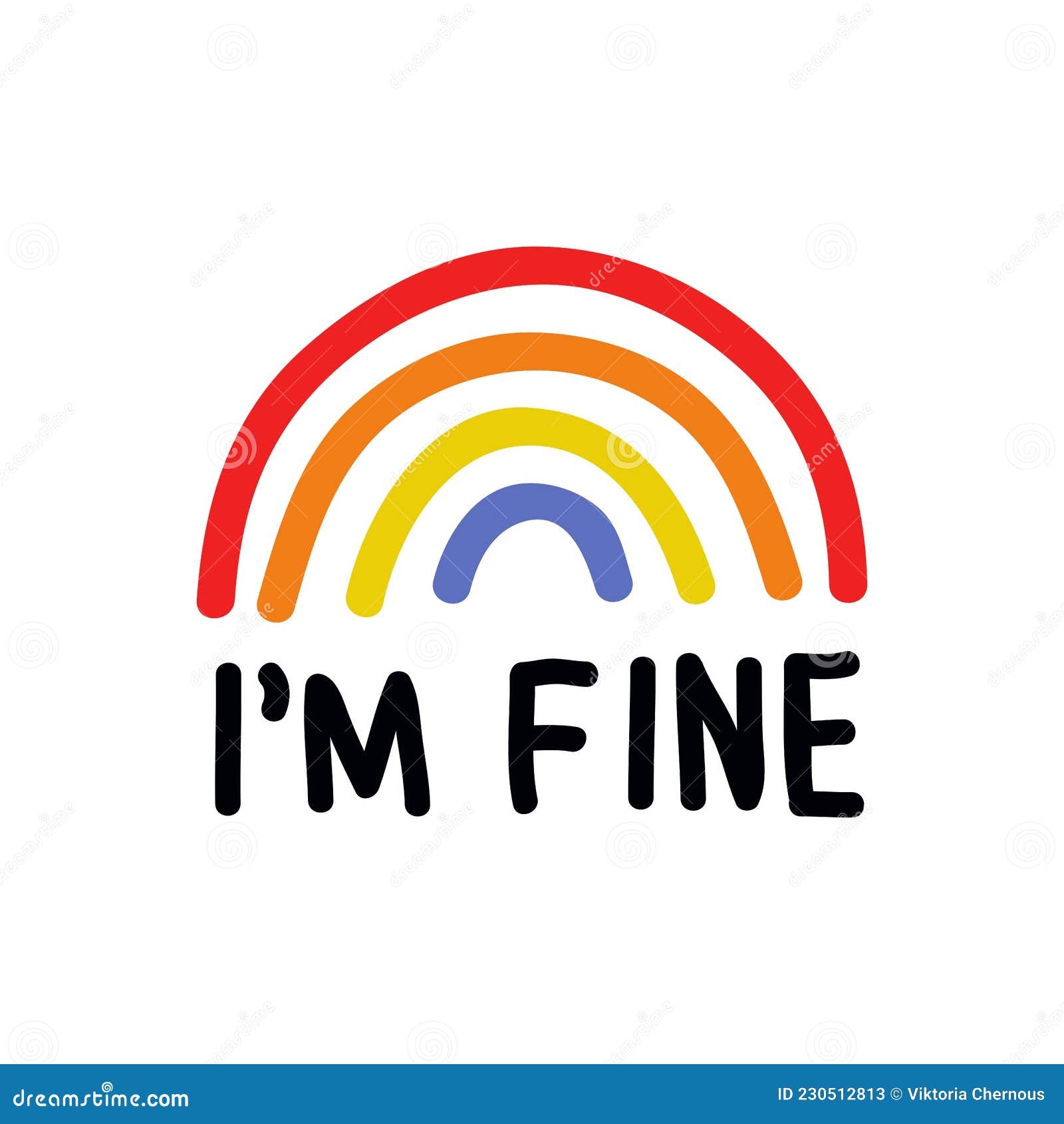 Rainbow Im Fine Doodle Icon, Vector Color Line Illustration Stock ...