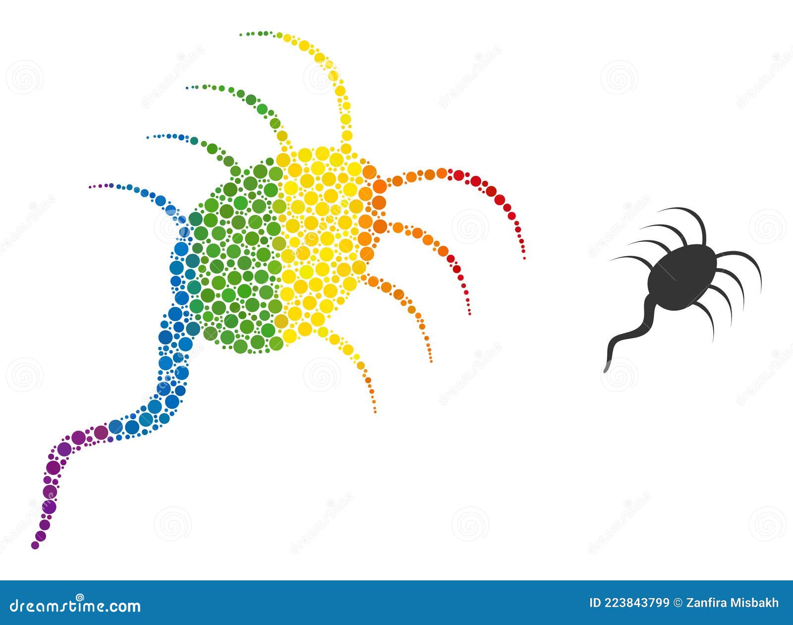 Rainbow Infection Microbe Collage Icon of Round Dots Stock Vector ...