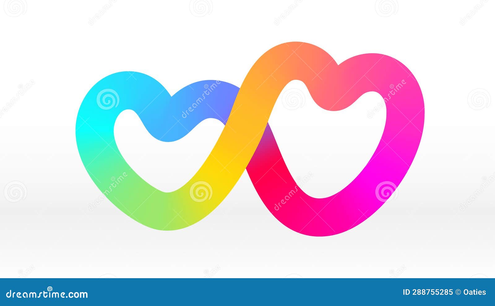 Rainbow Infinite Heart Icon Symbol Love Element Background Stock Vector ...