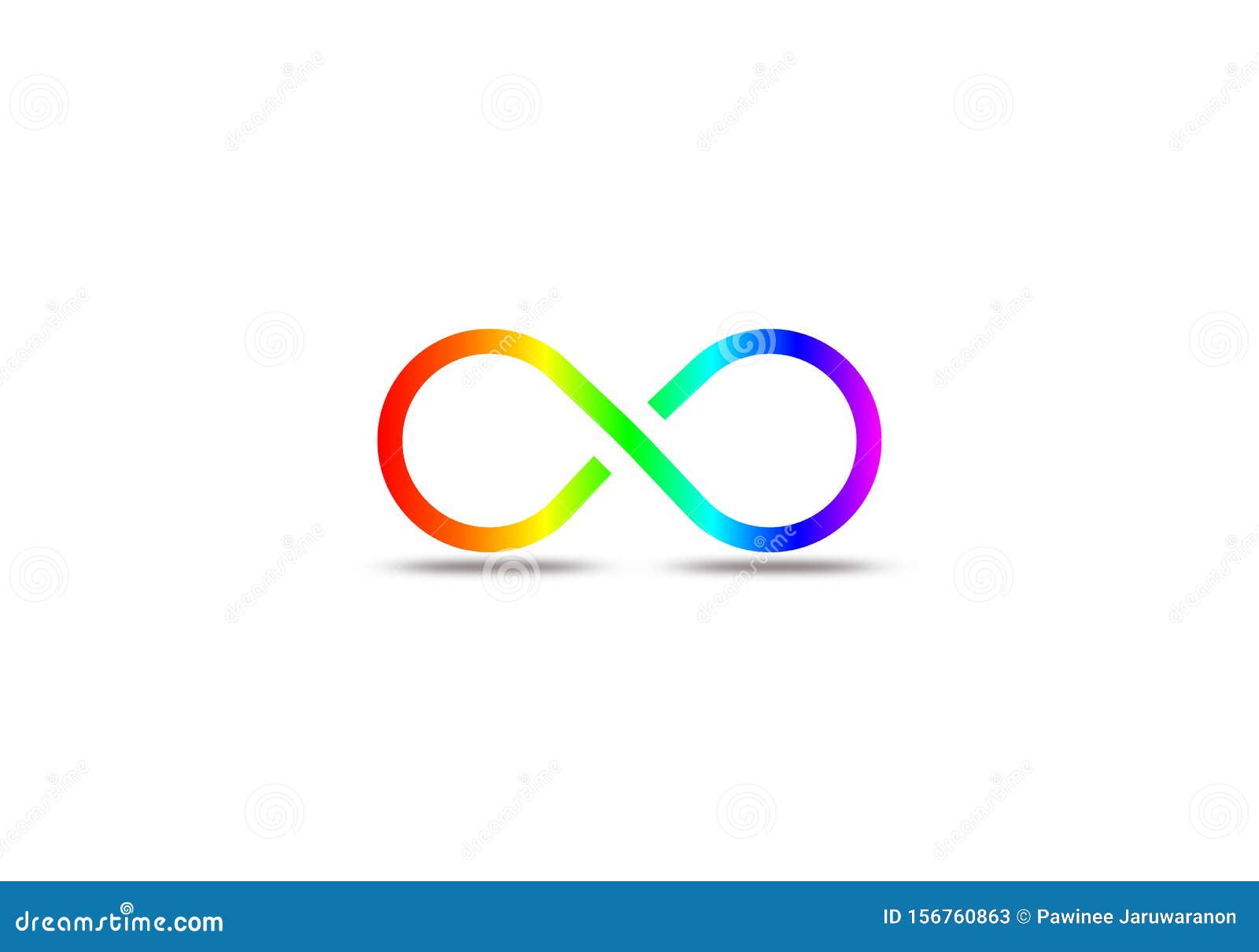 Rainbow Infinity Sign. Line Color Gradient Design Pattern on White ...