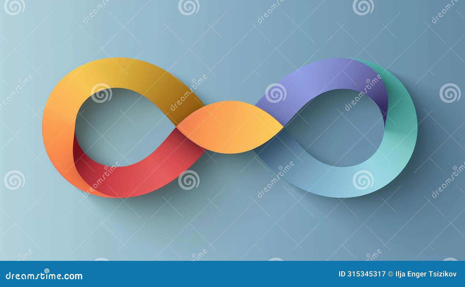 Rainbow Infinity Symbol on Blue Background for Autism Awareness and ...