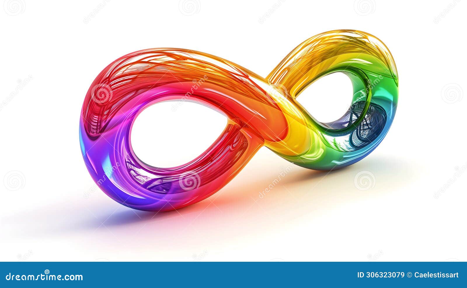 Rainbow Infinity Symbol for Neurodiversity. 3d Style Stock Illustration ...