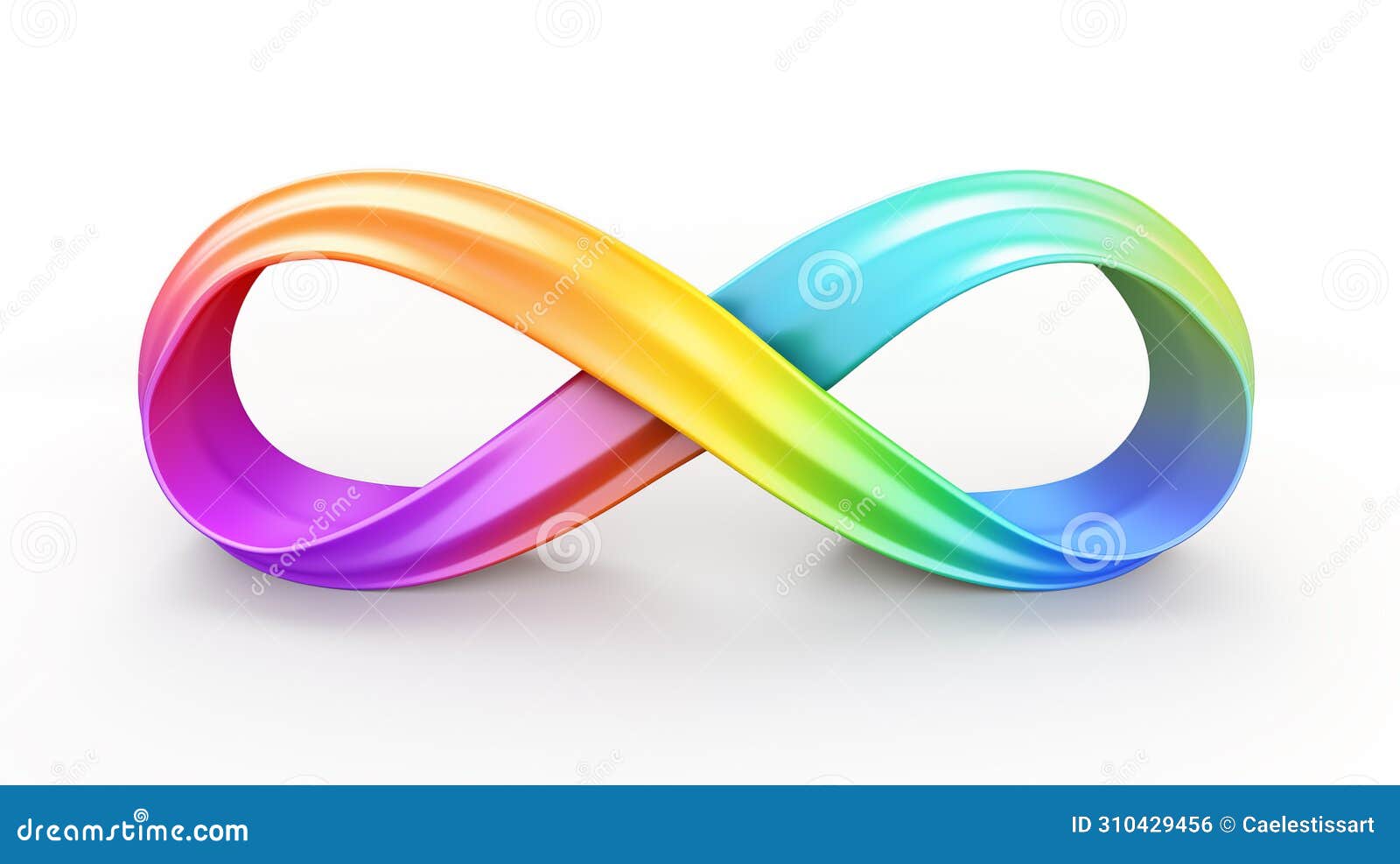 Rainbow Infinity Symbol for Neurodiversity. 3d Style Stock Illustration ...