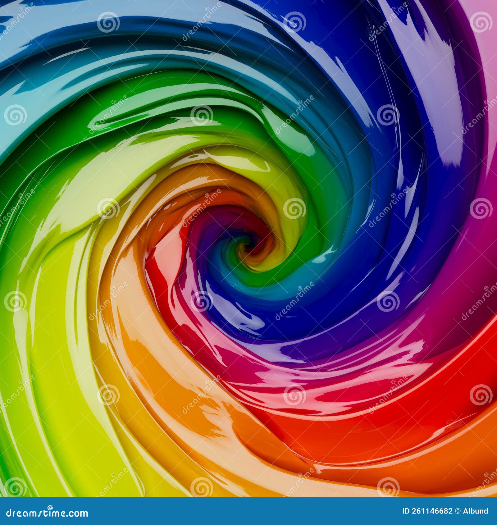 Rainbow Ink Swirling Vortex Stock Illustration - Illustration of green ...