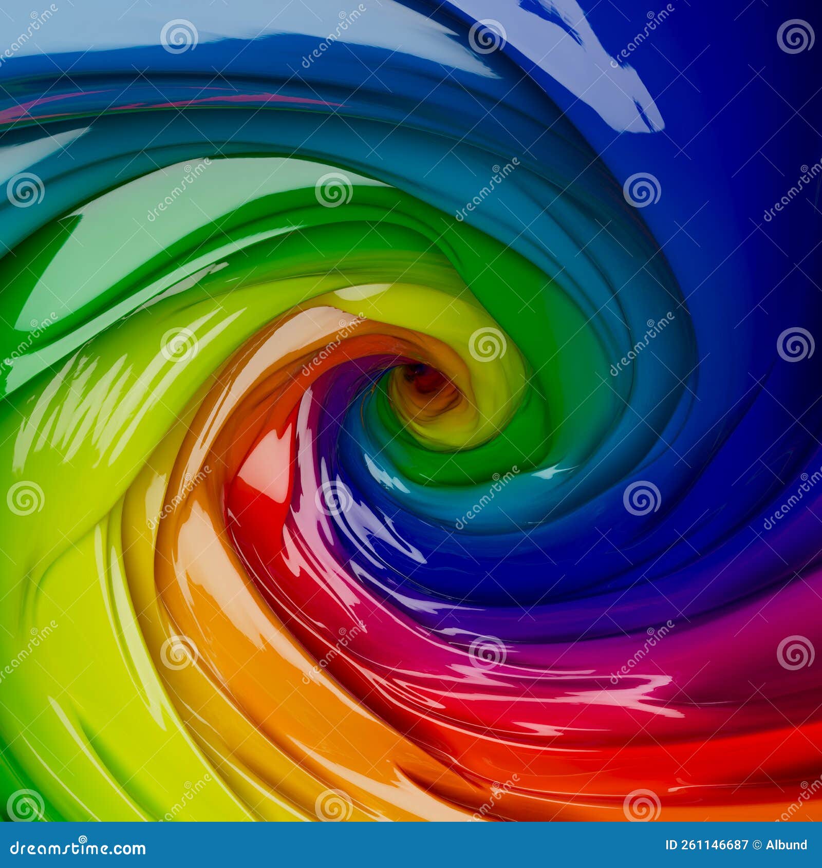 Rainbow Ink Swirling Vortex Stock Illustration - Illustration of whirl ...