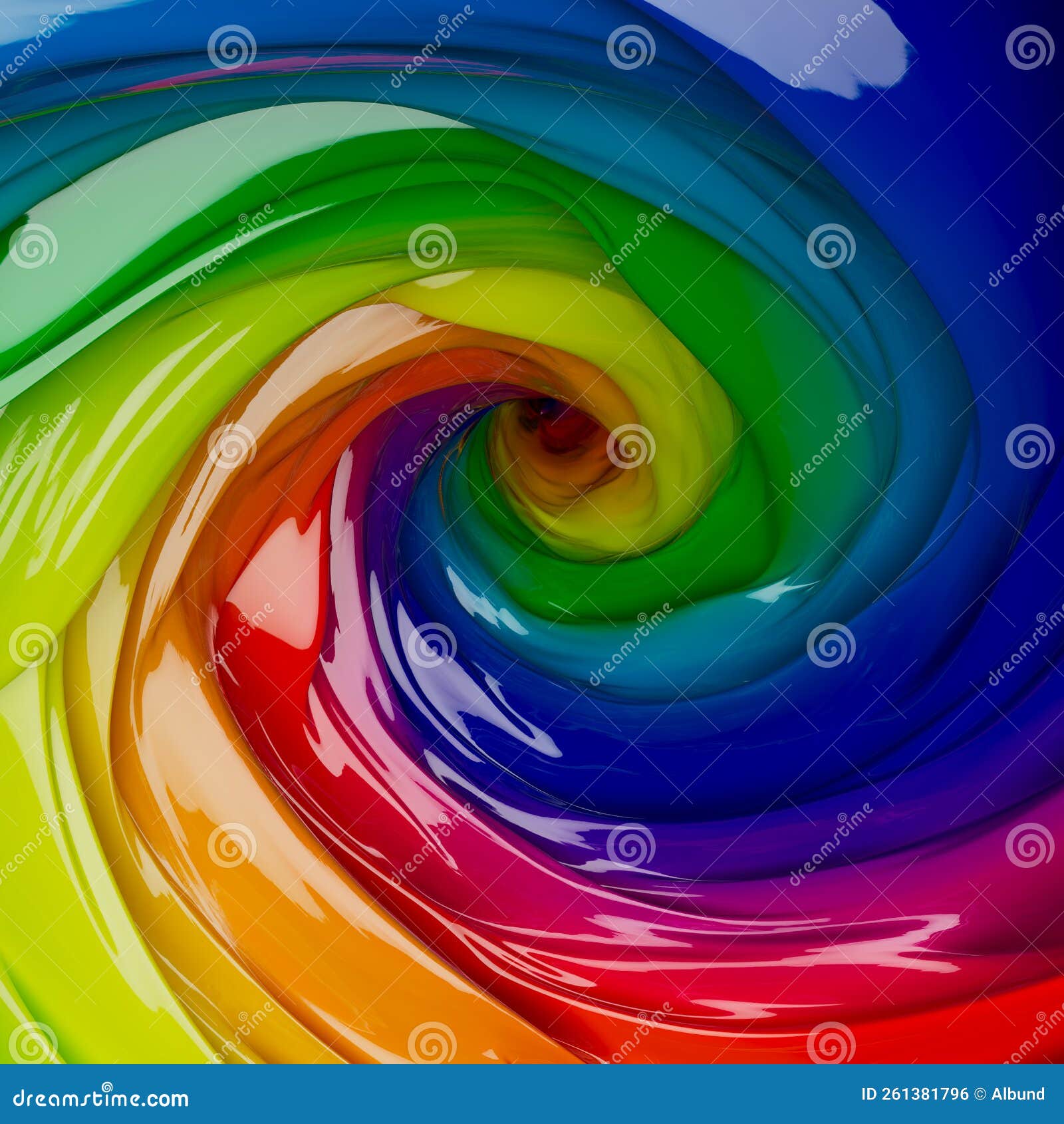 Rainbow Ink Swirling Vortex Stock Illustration - Illustration of ...