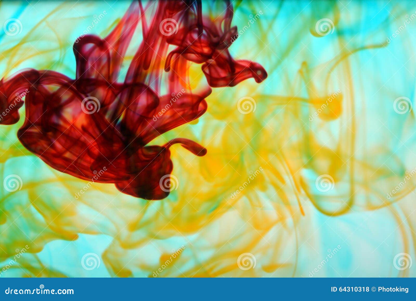 Rainbow ink in the water stock photo. Image of droplet - 64310318