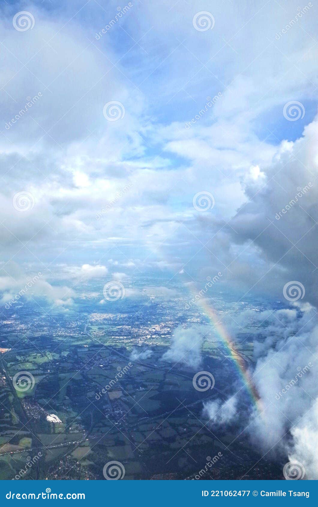 Rainbow inside clouds stock image. Image of clouds, white - 221062477