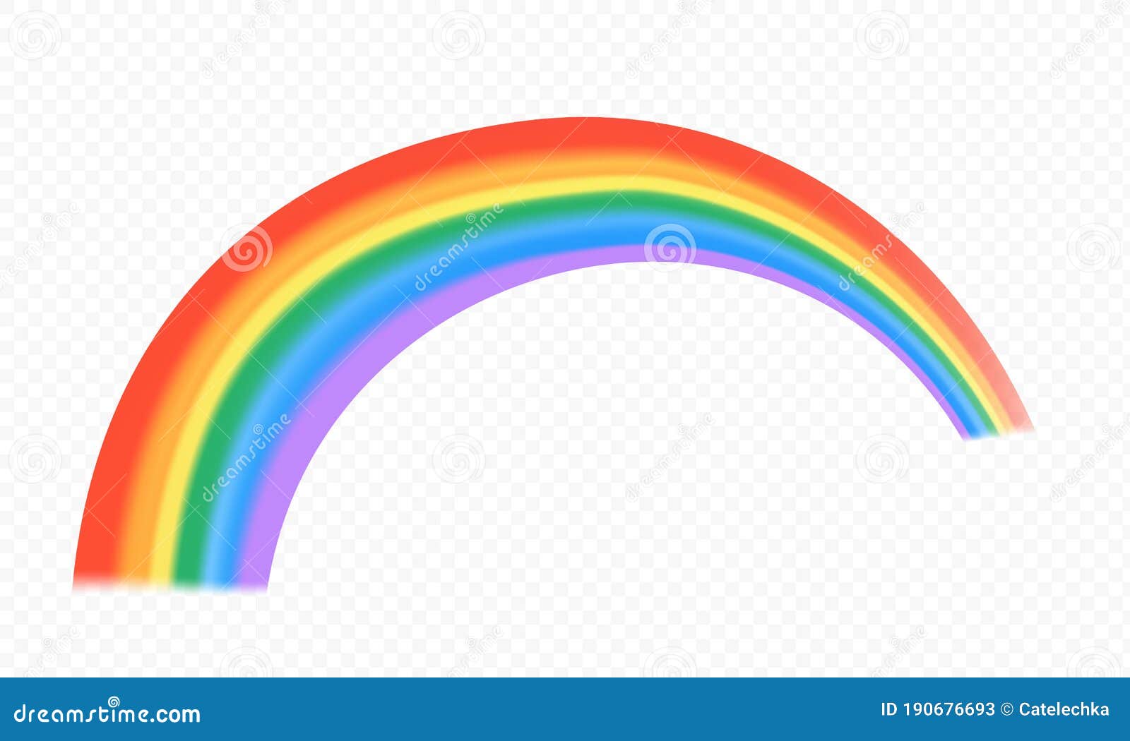 Rainbow Isolated. Fantasy Rainbow Pattern. Realistic Translucent Sky ...