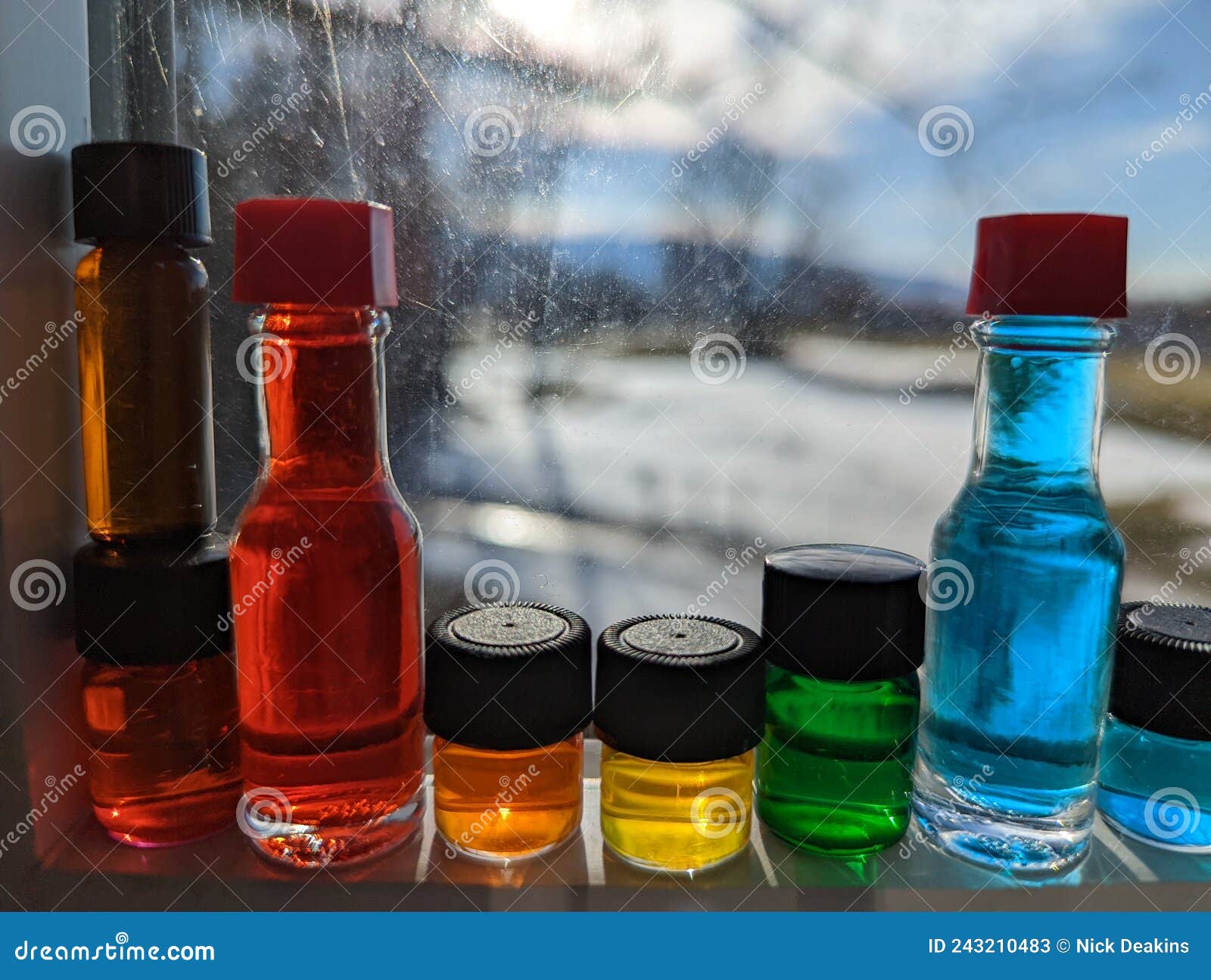 Rainbow jars stock image. Image of colors, blue, jars - 243210483