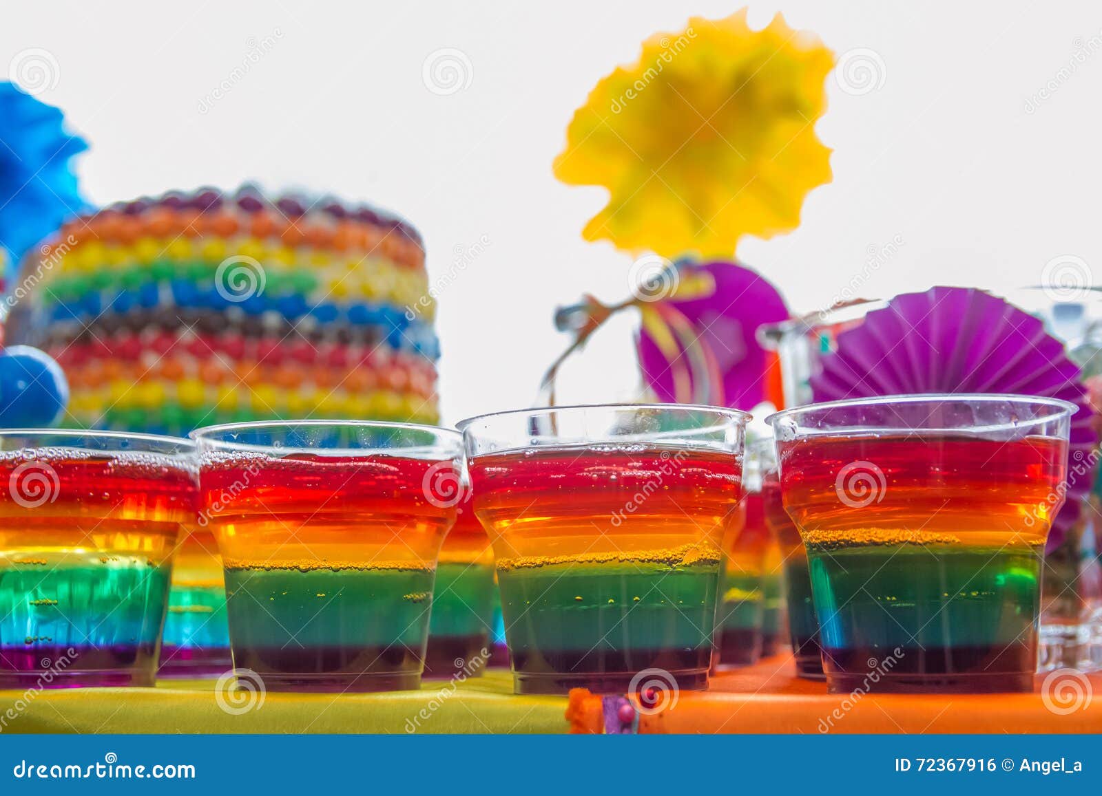 Rainbow Jelly on Party Table Stock Photo - Image of cupcake, delicious ...