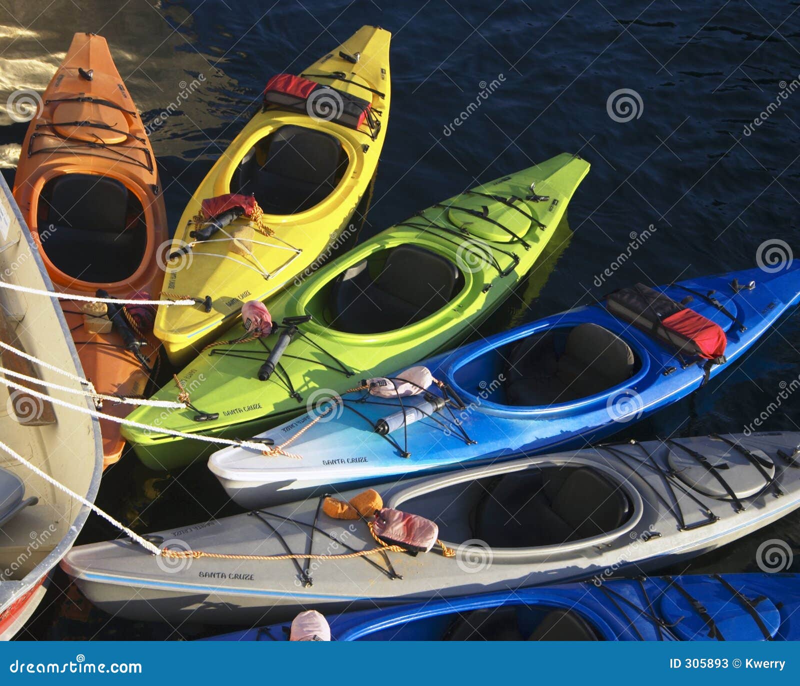 Rainbow of Kayaks stock image. Image of canoe, rainbow - 305893