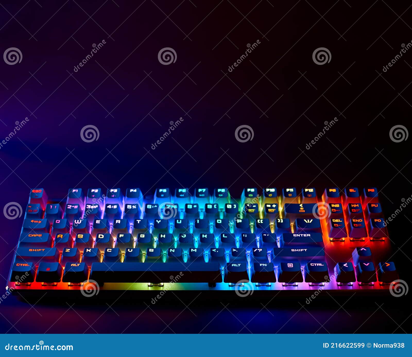 Rainbow Keyboard. Gaming Keyboard with RGB Light Stock Image - Image of ...