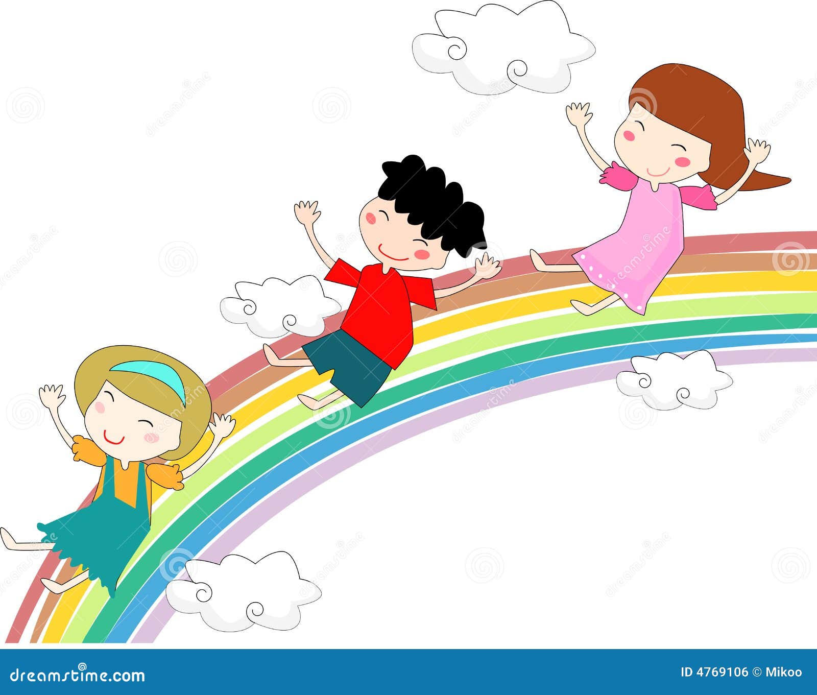 Rainbow kids stock illustration. Illustration of happy - 4769106