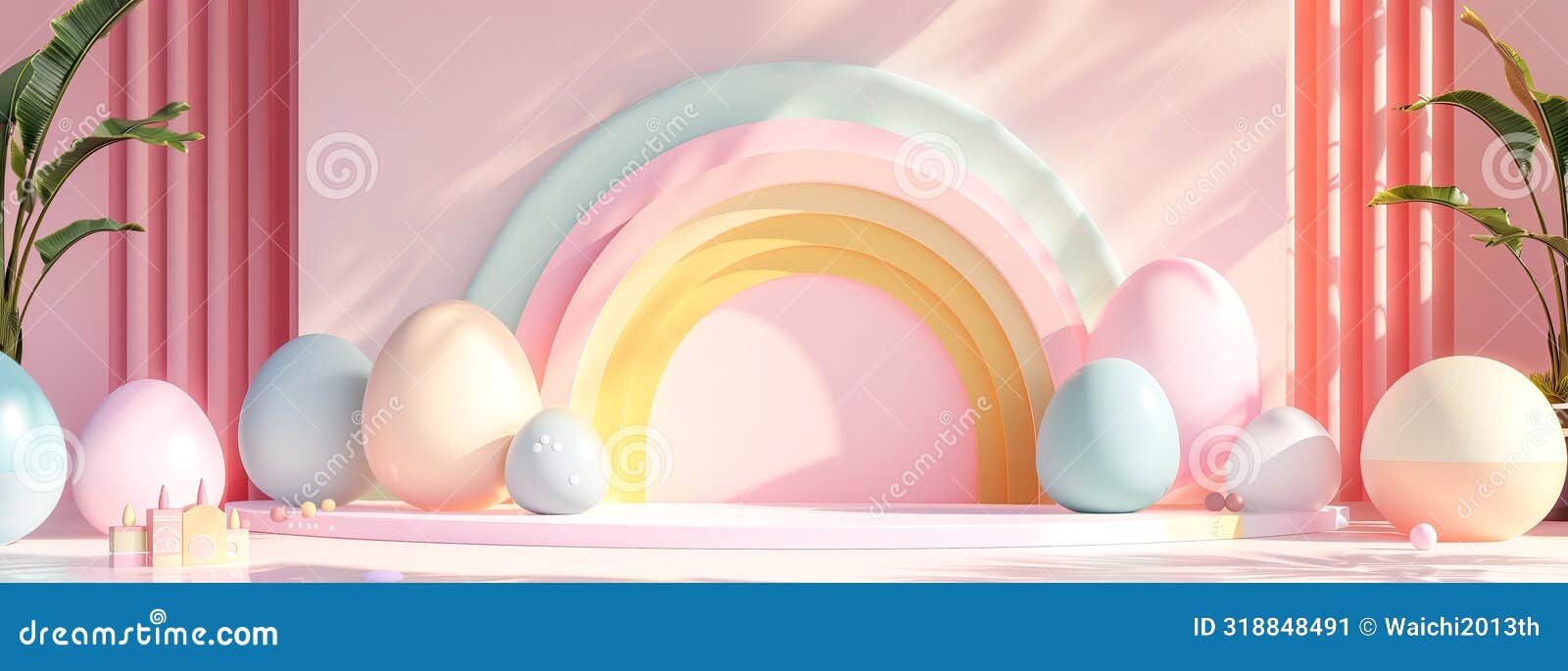 Rainbow Kids Colorful Day Stage Layout with Little Star and Clouds ...