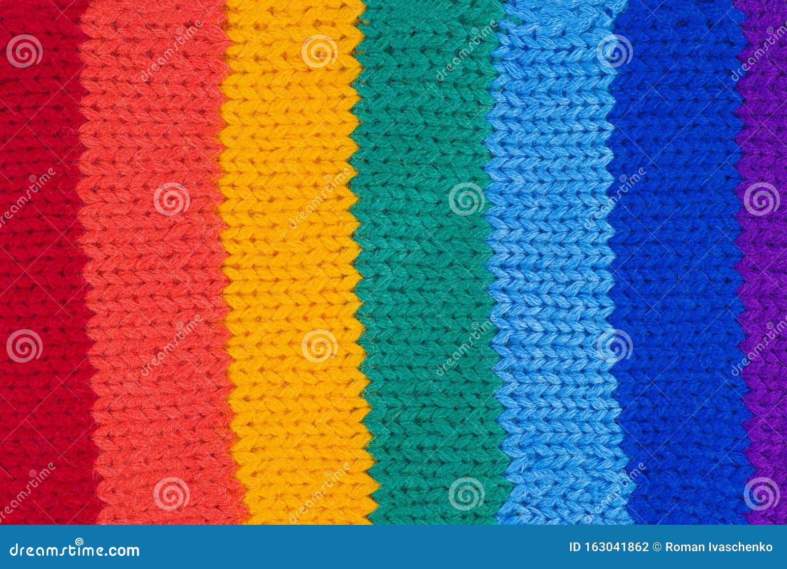 Rainbow knitted fabric stock photo. Image of yellow - 163041862