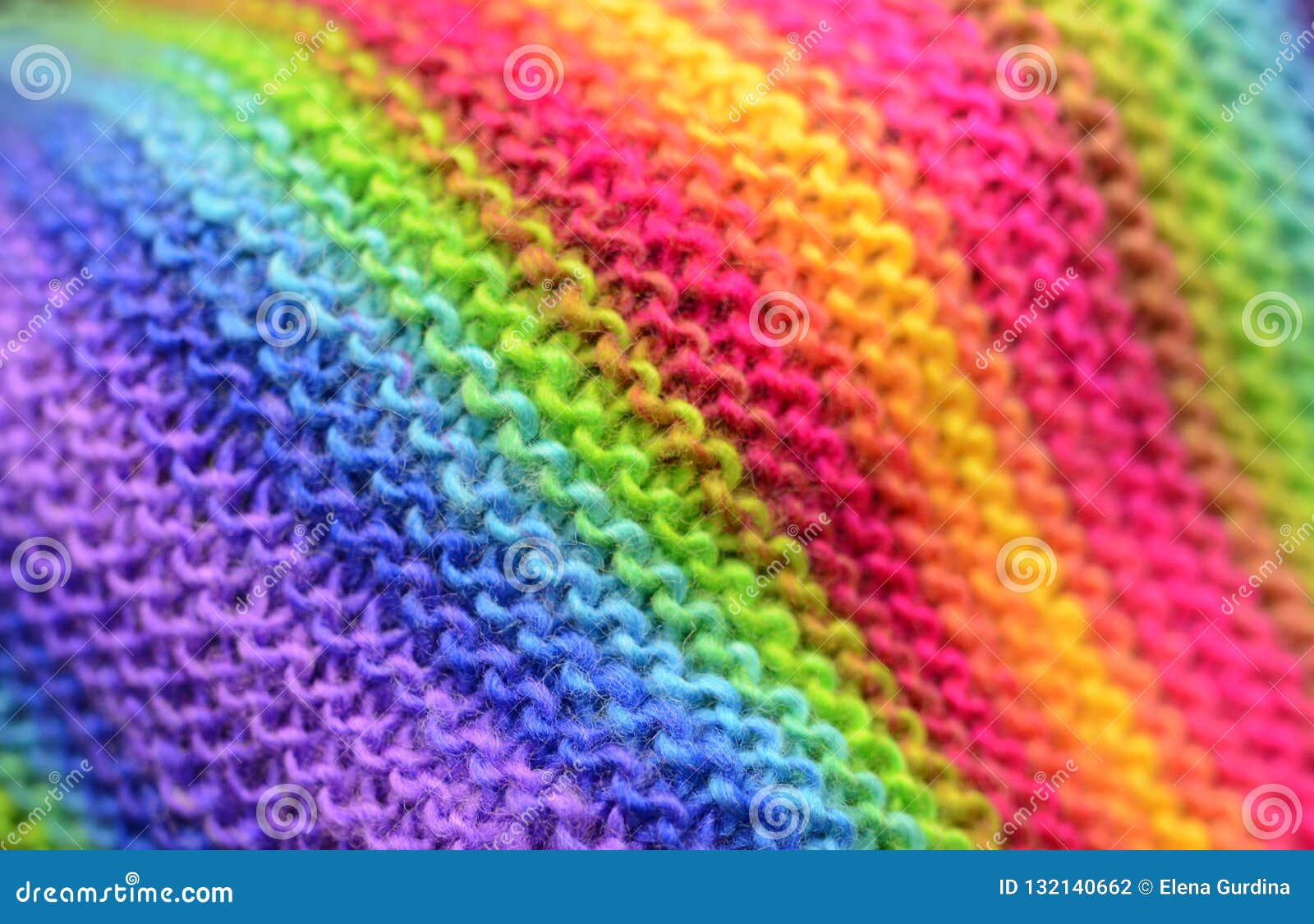 Rainbow Knitting or Knitted Fabric Texture Pattern Background. Stock ...