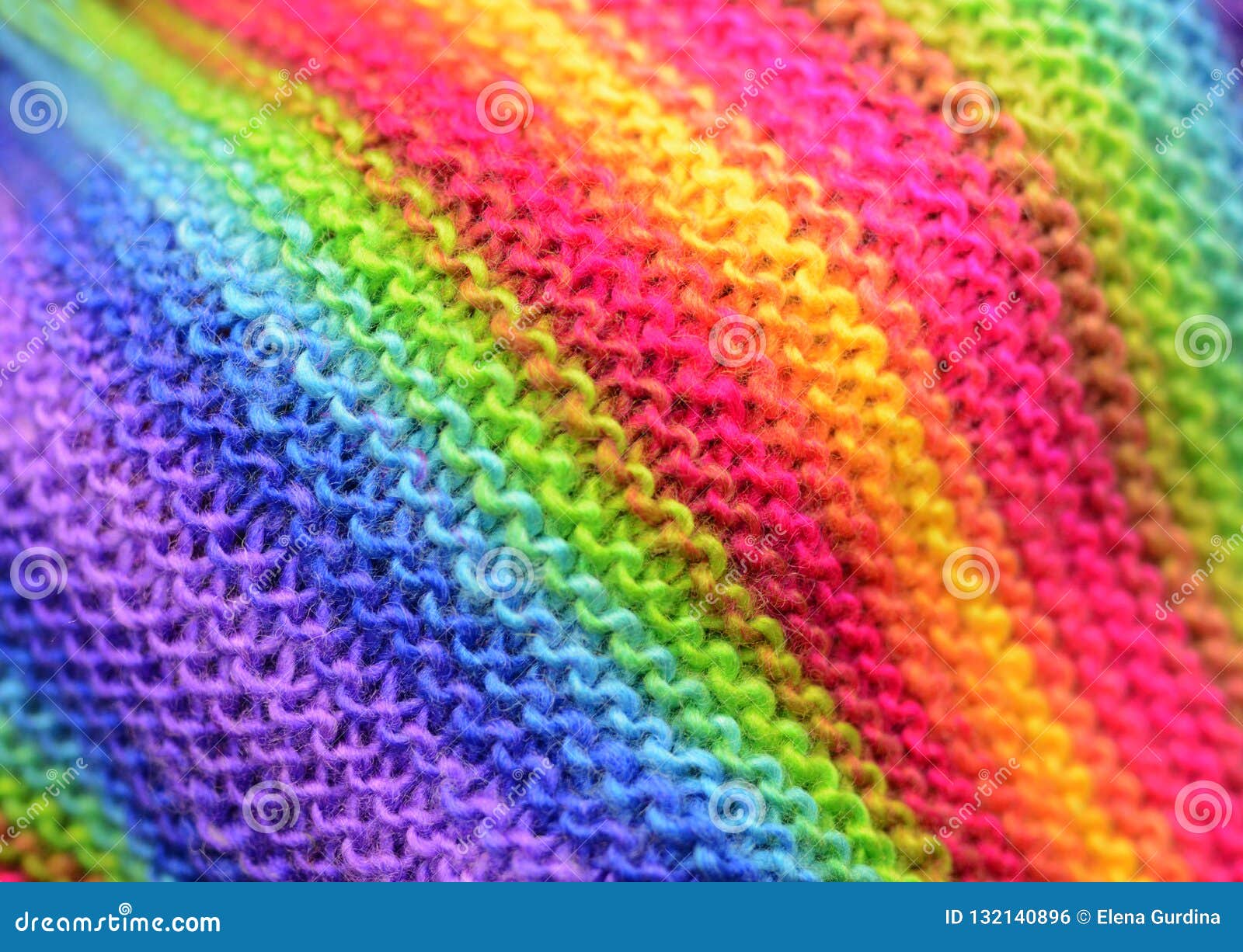 Rainbow Knitting or Knitted Fabric Texture Pattern Background. Stock ...