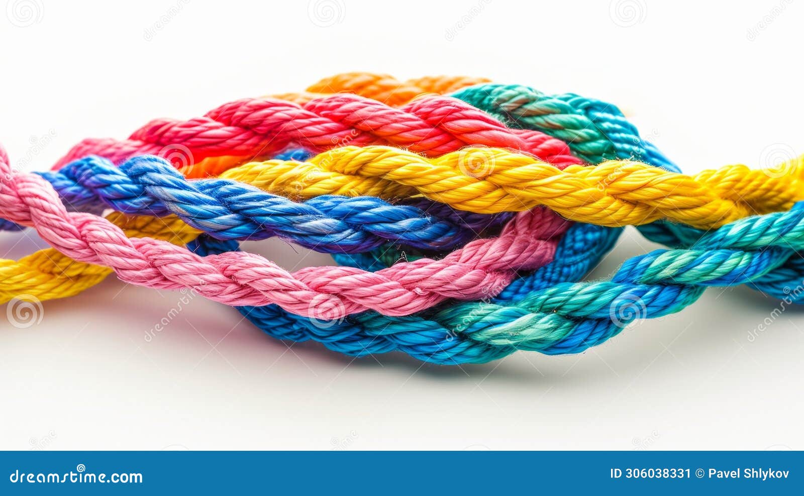 Rainbow Knotted Together Isolated on White Background. Creative ...